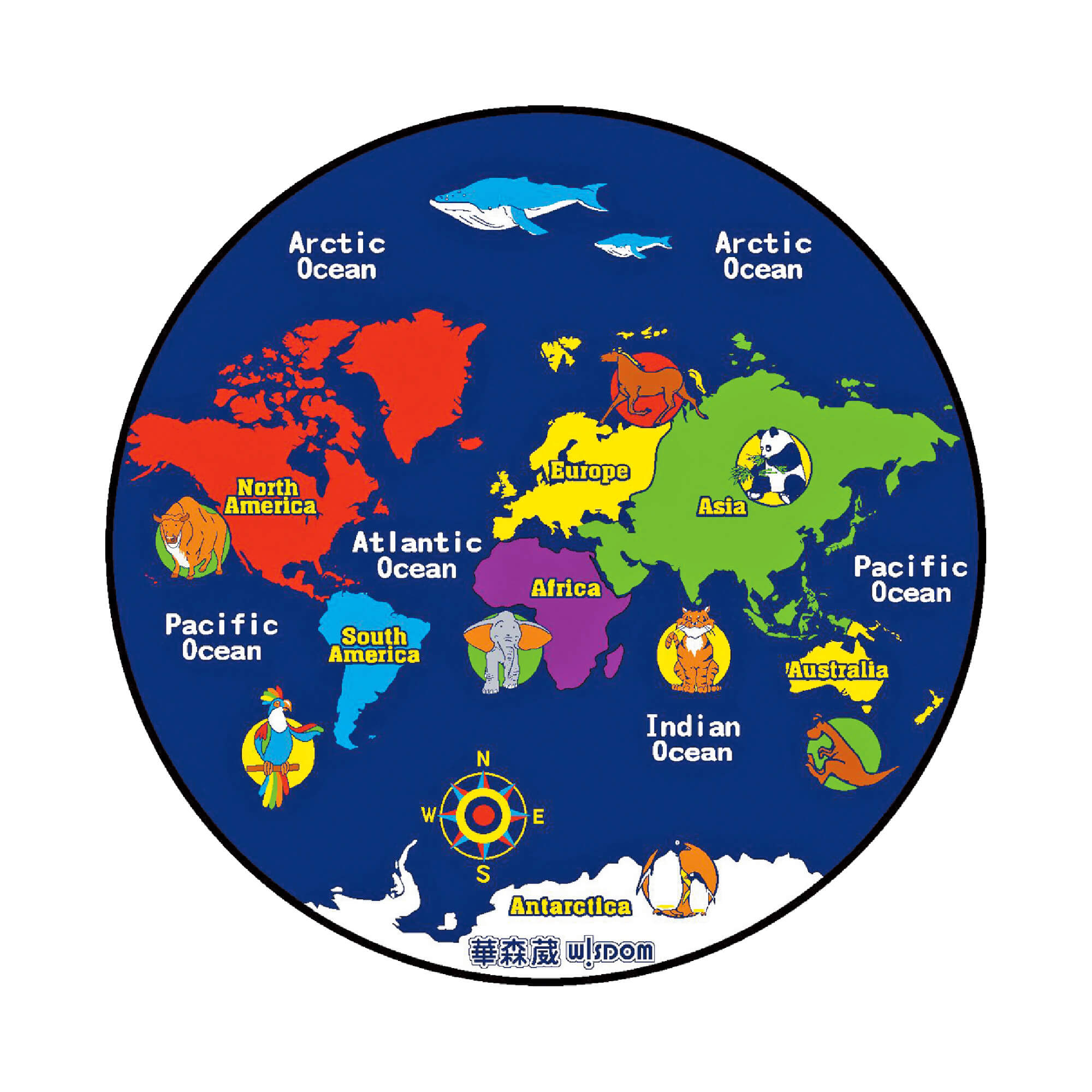 World Map Round Rug | Profile Education
